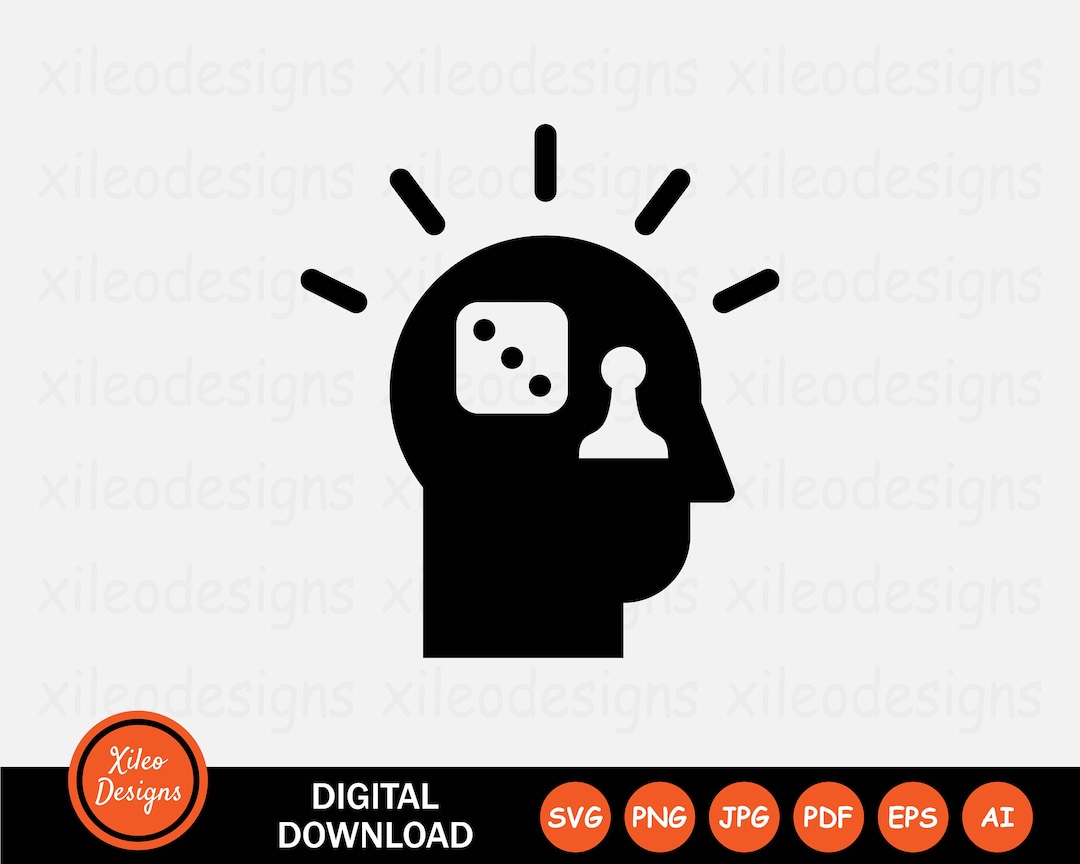 Mind Games Icon SVG - Human Mental Intelligence Strategy Creativity IQ ...