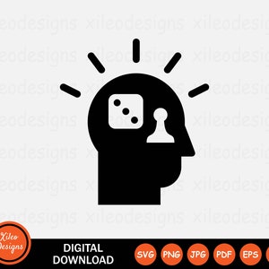 Mind Games Icon SVG - Human Mental Intelligence Strategy Creativity IQ ...