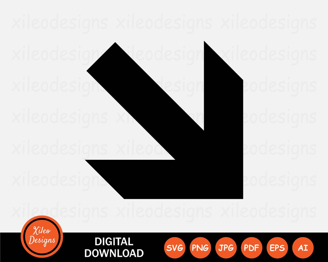 Bottom Right Arrow Icon SVG - Point Pointer Direction Sign Symbol ...
