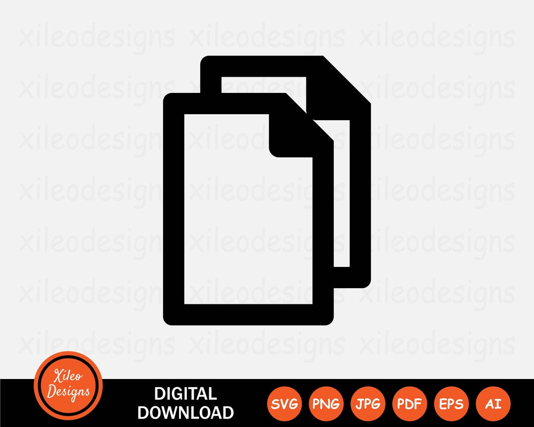 Copy Document Icon SVG Duplicate File Scan Photocopy Sign Symbol Cricut ...