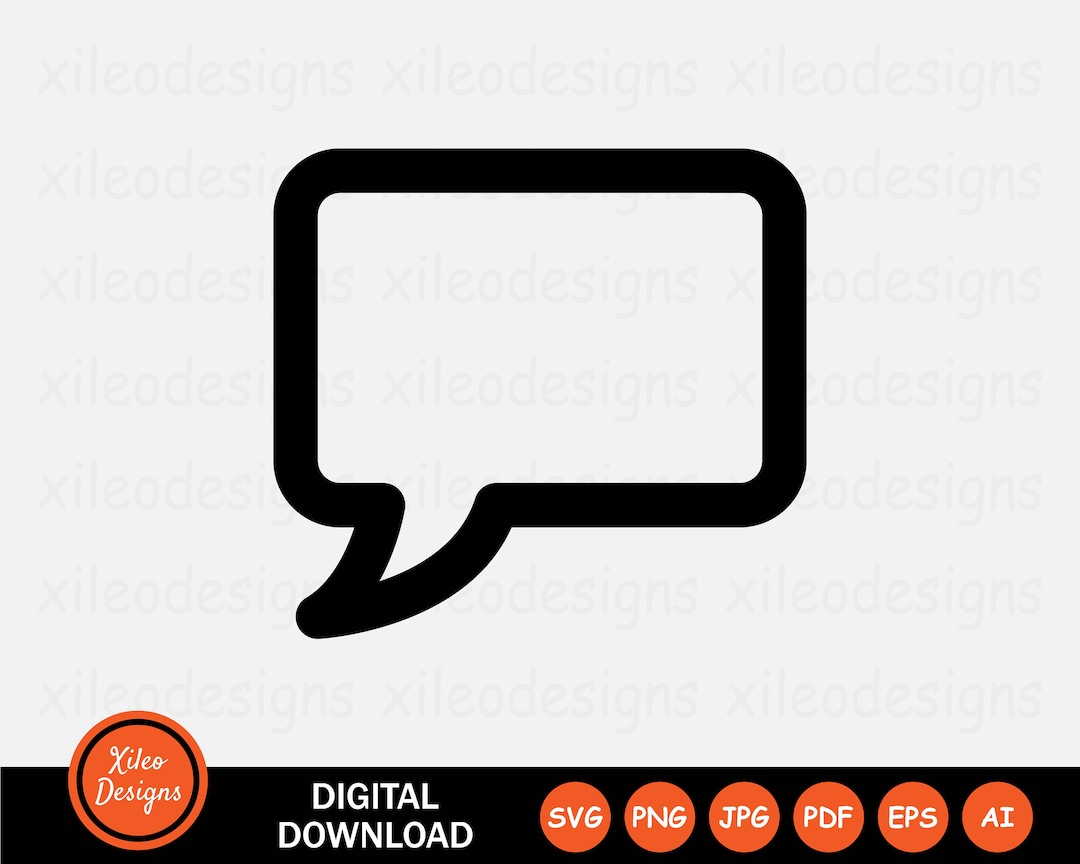 Chat Bubble Icon SVG Speech Dialogue Text Conversation Empty Blank Box ...