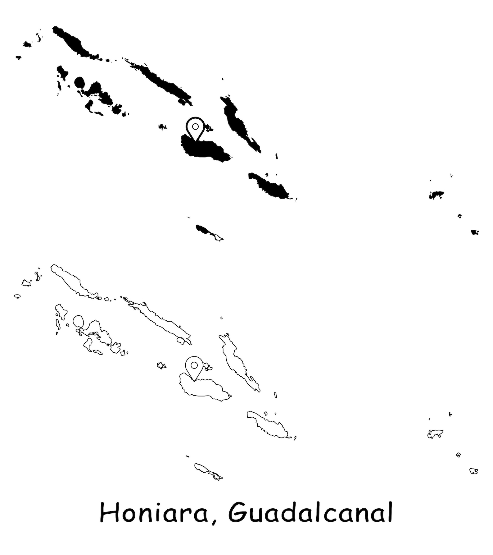 Honiara Solomon Islands Map Capital City Country Location Pin - Etsy