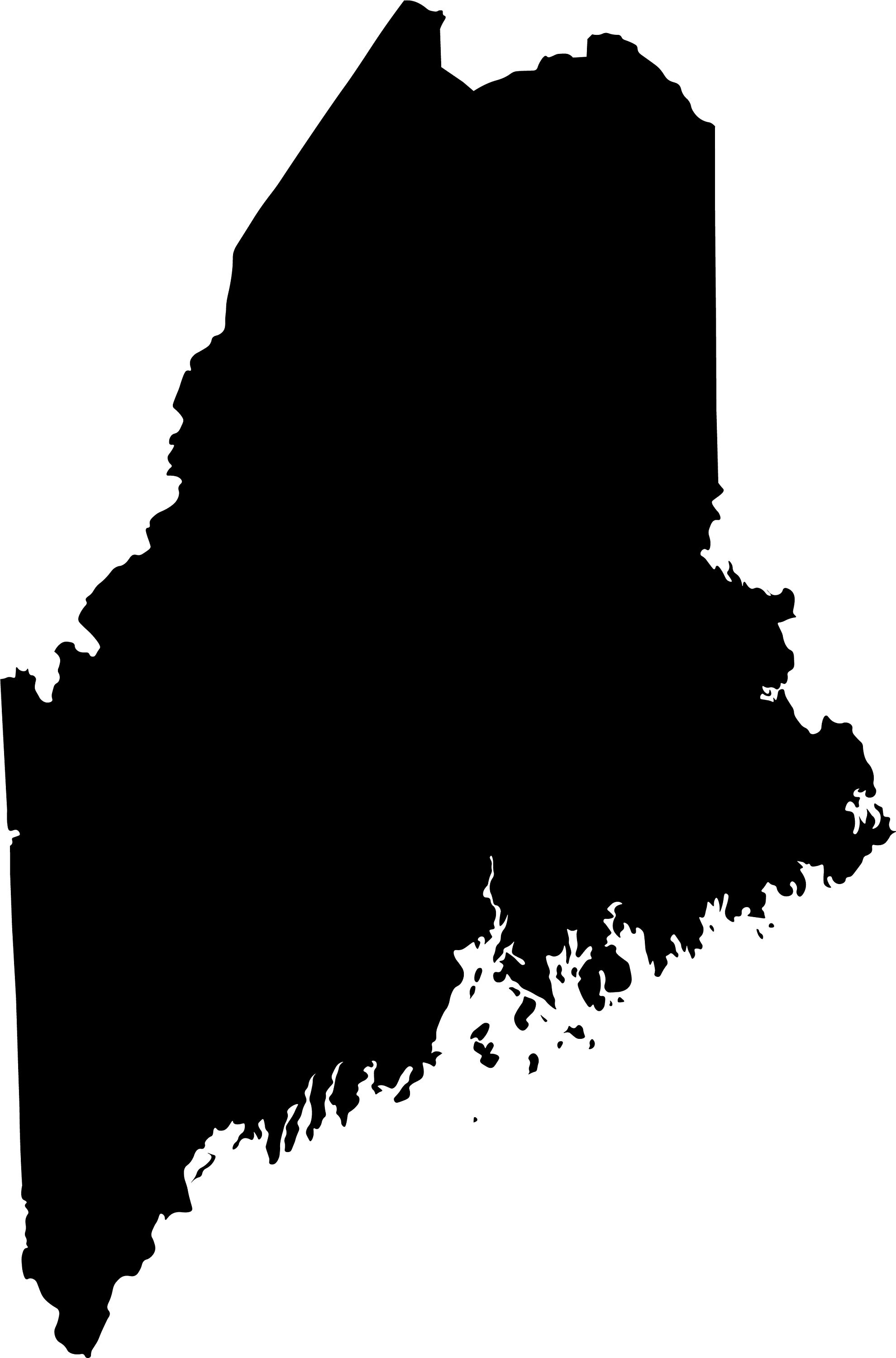 Maine Map SVG ME USA United States of America Us Black White | Etsy