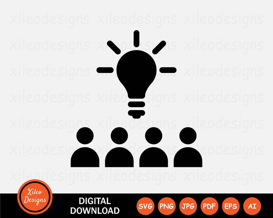 Collective Idea Icon SVG Team Effort Teamwork Collaboration Brainstorm ...