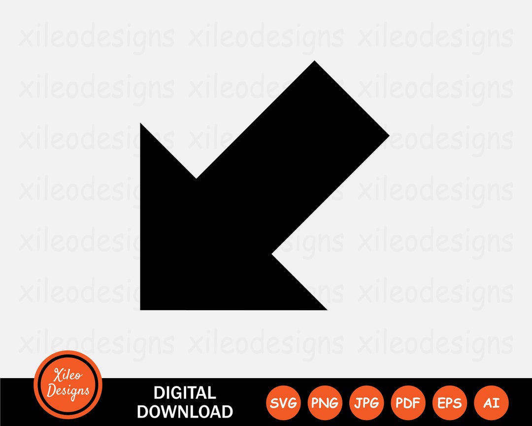 Arrow Bottom Left Icon SVG Corner Point Position Route Png Jpg Eps Ai ...
