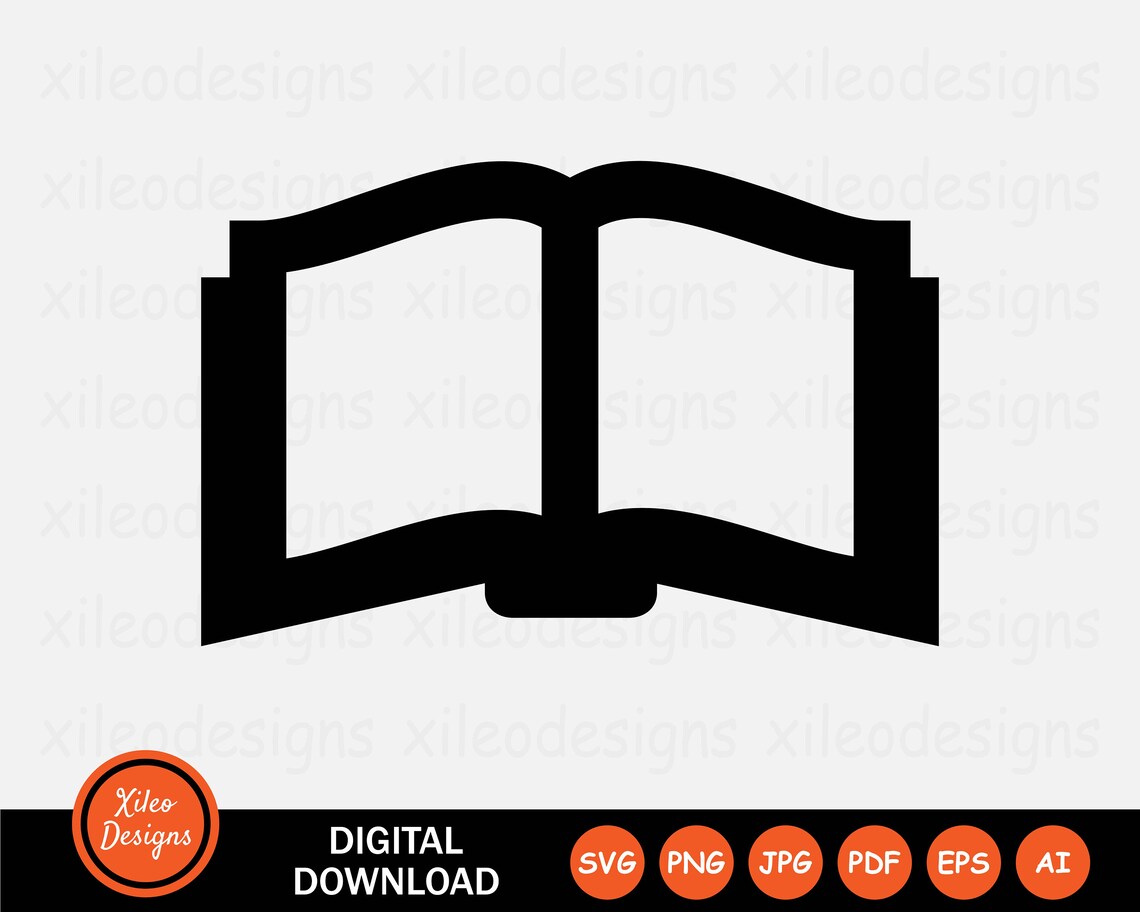 Open Book Icon SVG Library School Education Novel Shape Png Jpg Eps Ai ...