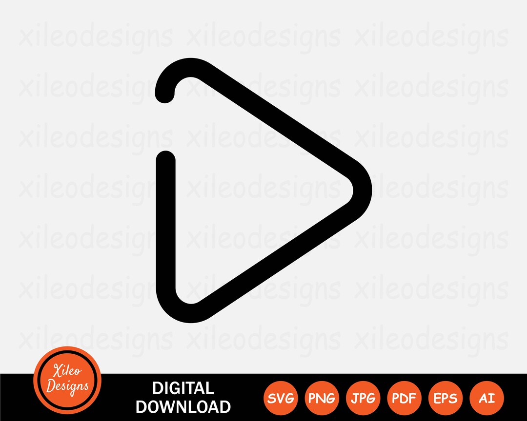 Play Button Line Icon SVG Media Music Playback Audio Digital Download ...