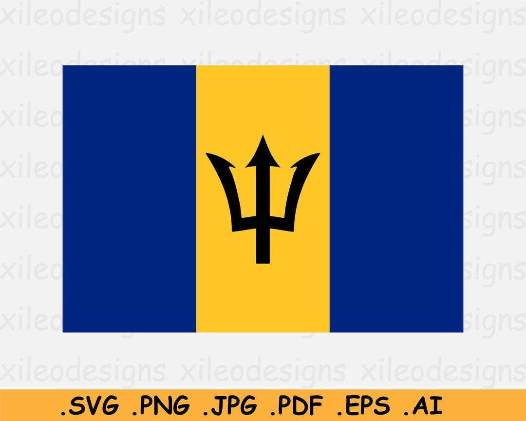 Barbados National Flag SVG, Barbadian Nation Country Banner, Cricut Cut ...