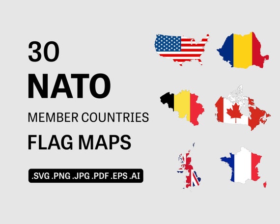 NATO Flag Map SVG Set Member States Countries Country Nation | Etsy