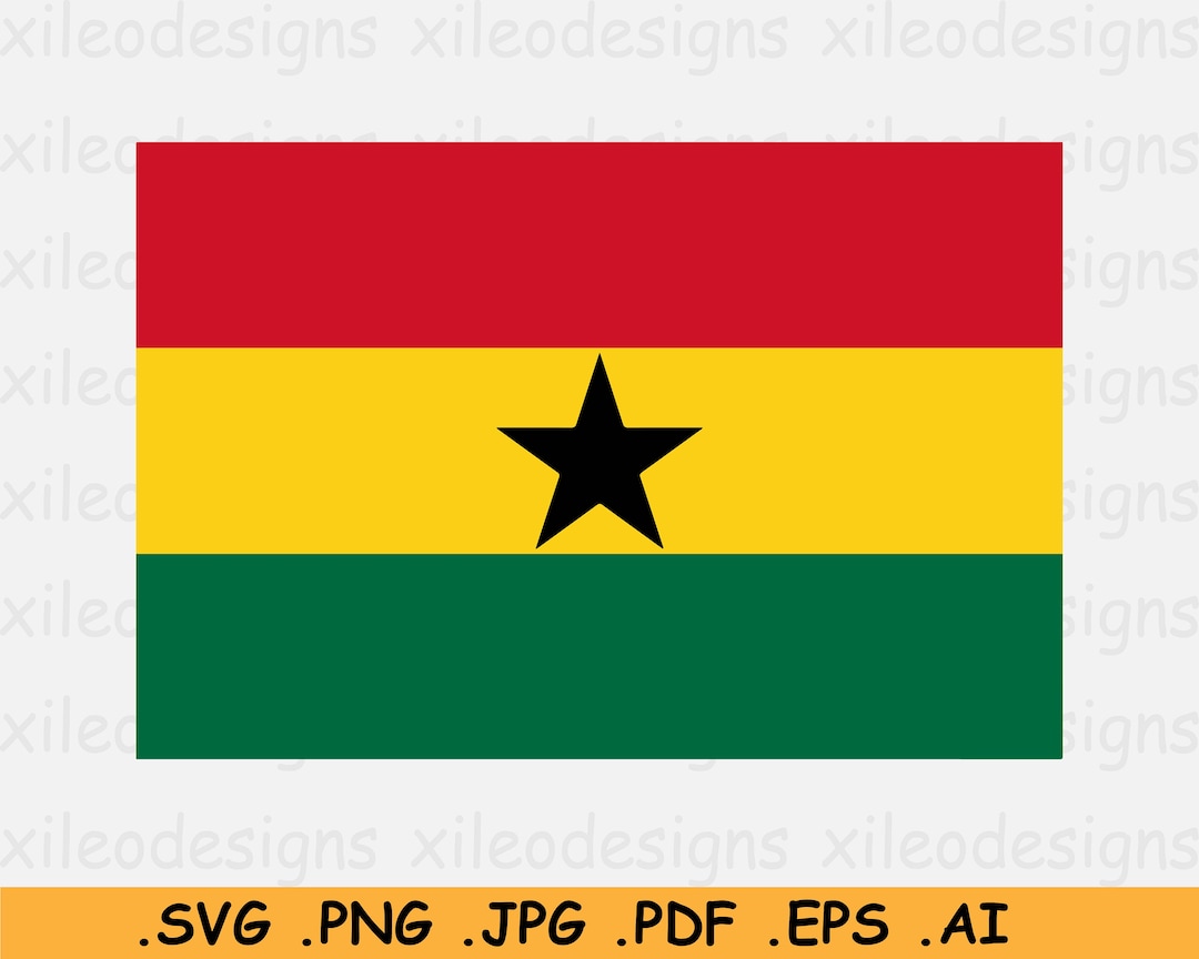 Ghana National Flag SVG, Ghanaian Nation Country Banner, Cricut Cut ...