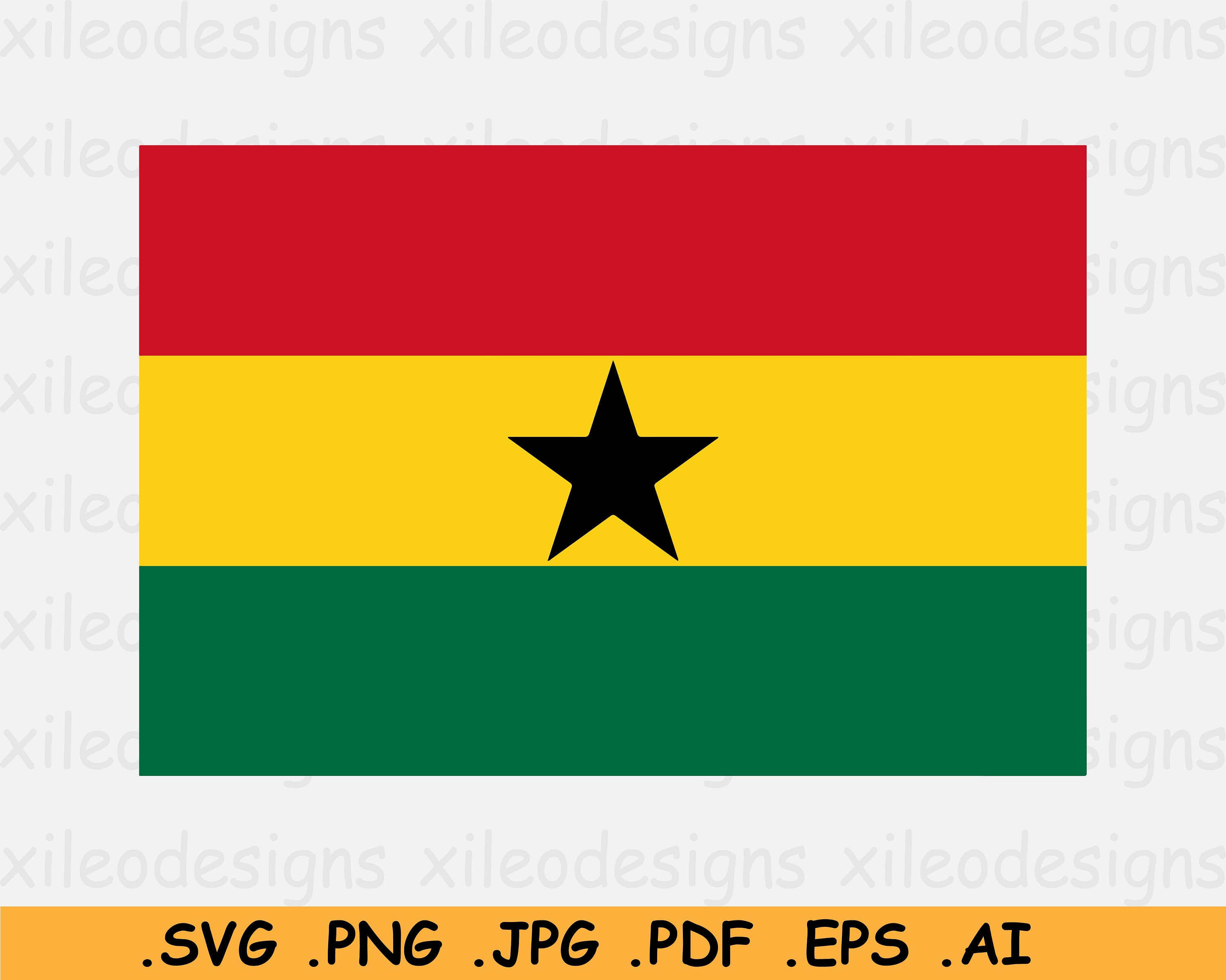 Ghana National Flag SVG Ghanaian Nation Country Banner | Etsy