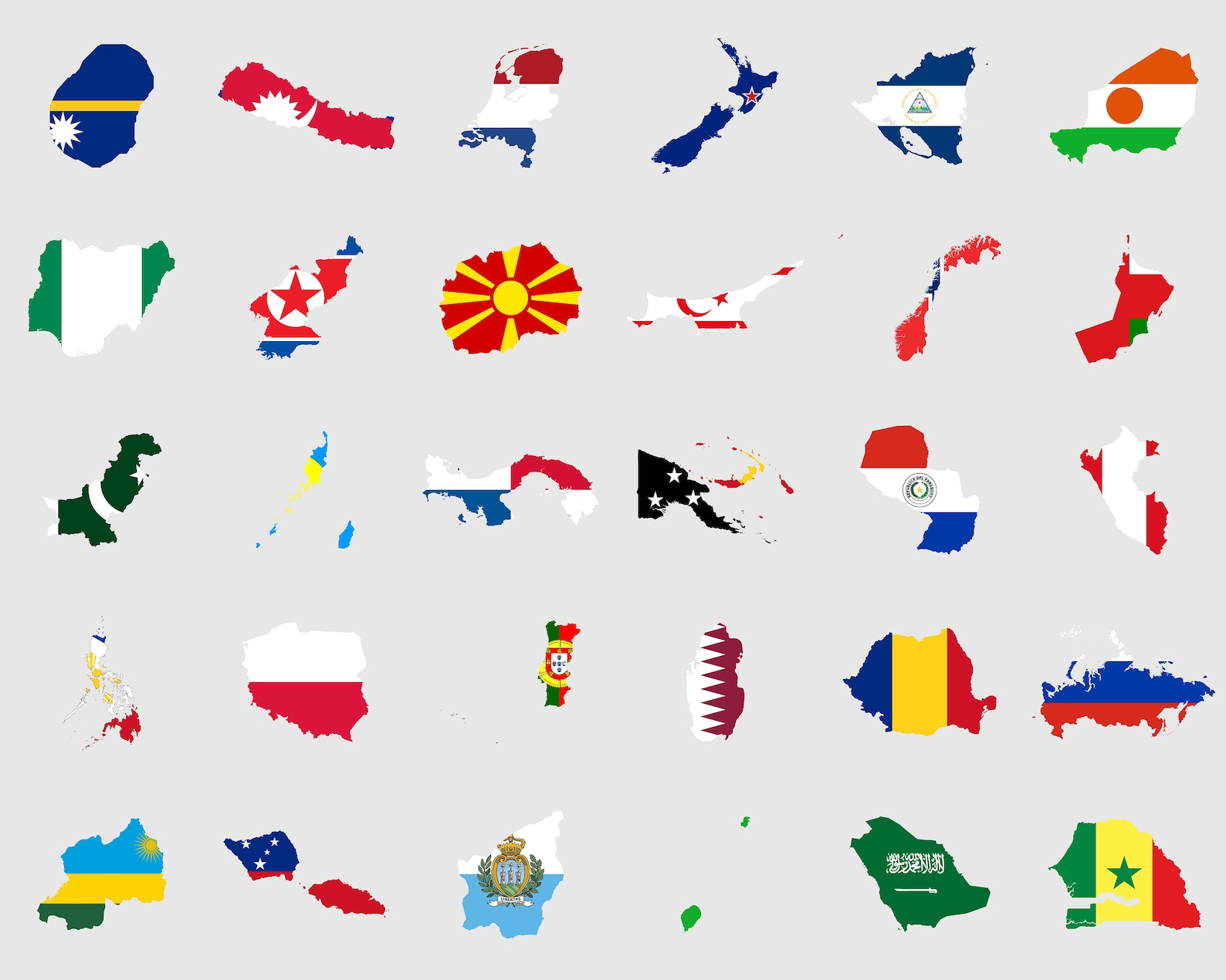 Individual World Countries Map Flags SVG, Nation National Country ...