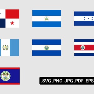 Central America Country Flags SVG Bundle Set - Countries Nation ...