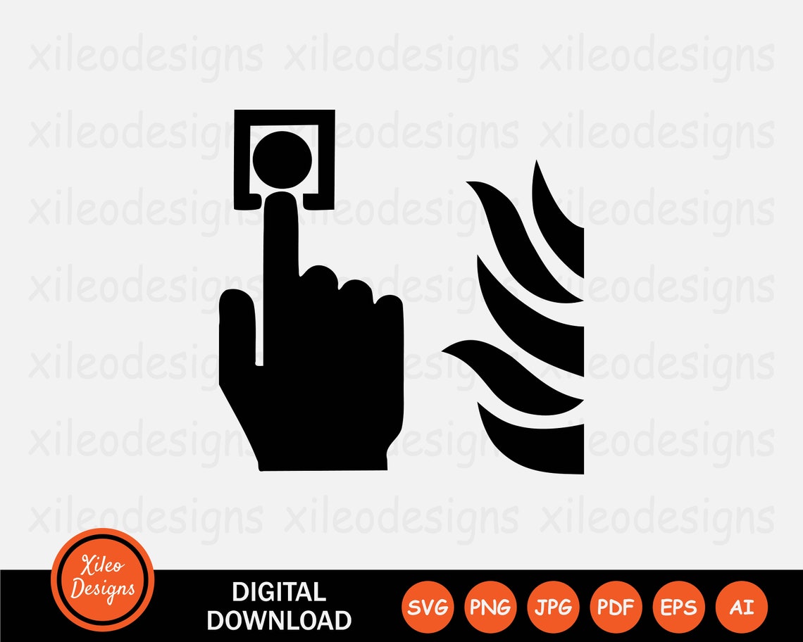 Fire Alarm SVG - Press Button Emergency Rescue Call Help Sign Symbol ...
