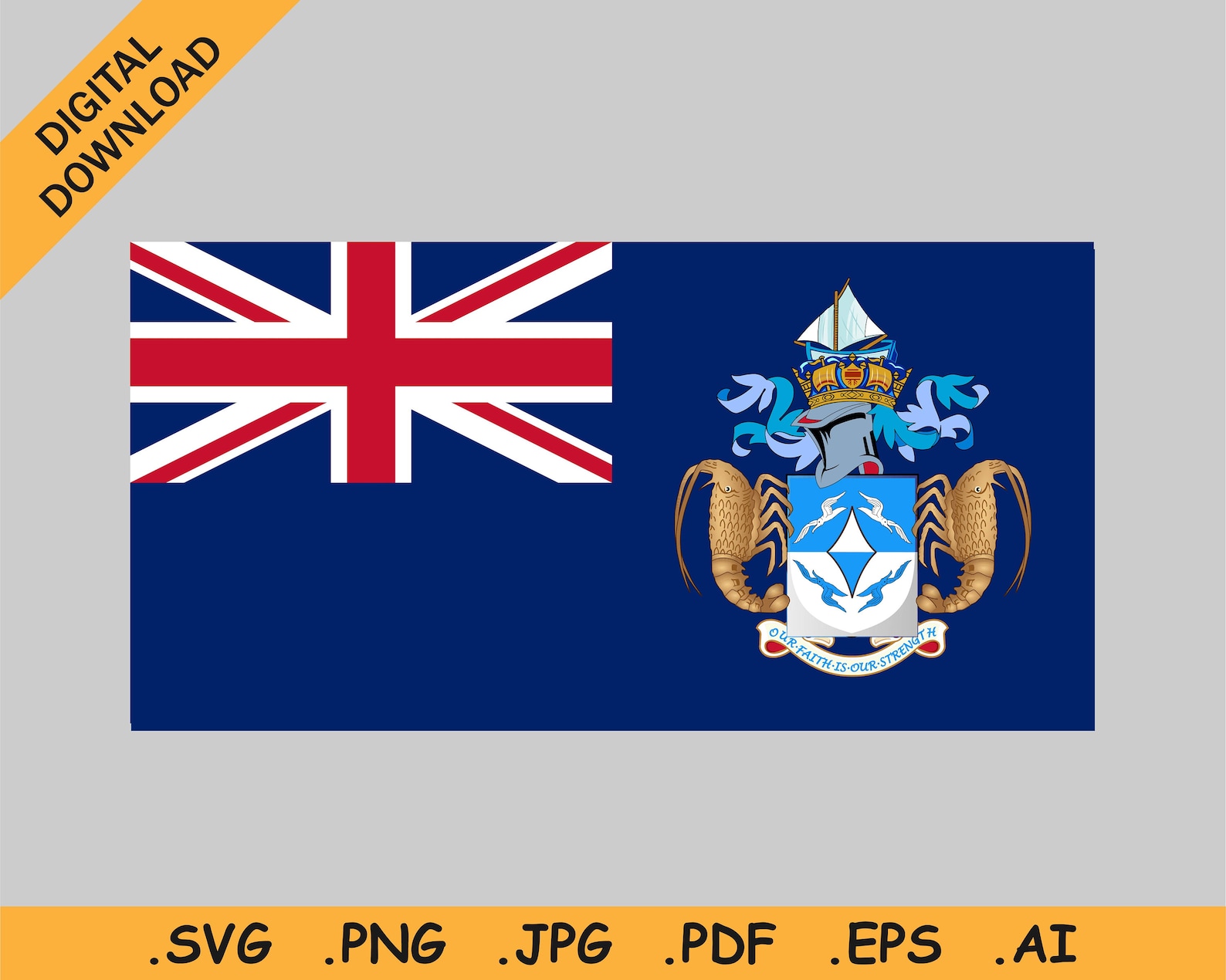 Tristan Da Cunha Flag SVG Tristanian Banner British | Etsy