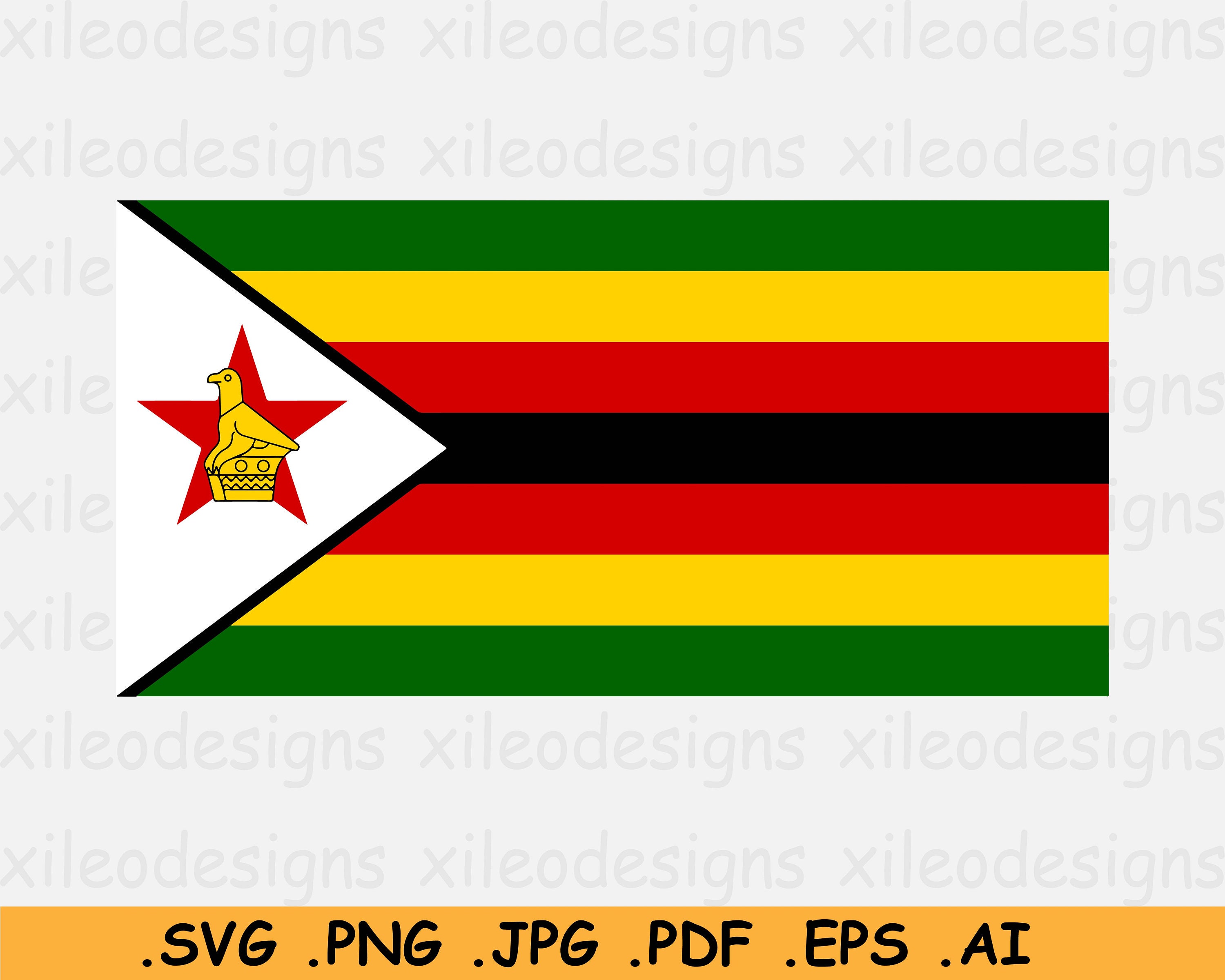 Zimbabwe National Flag SVG Zimbabwean Nation Country Banner - Etsy