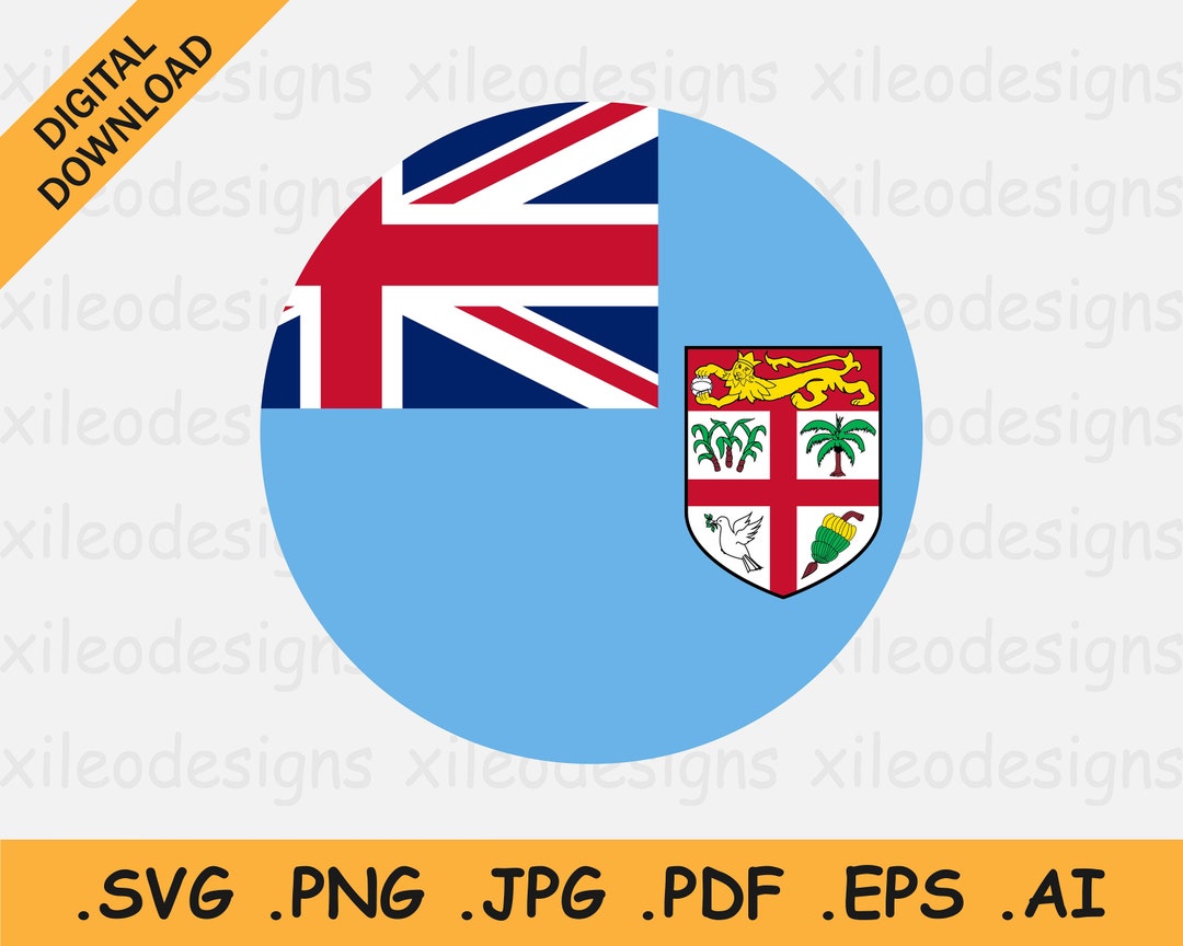 Fiji SVG, Round Flag SVG, Fijian Circular Banner, National Circle ...
