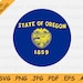 Oregon Round Flag SVG - OR USA Circular Circle State Banner Button Icon ...