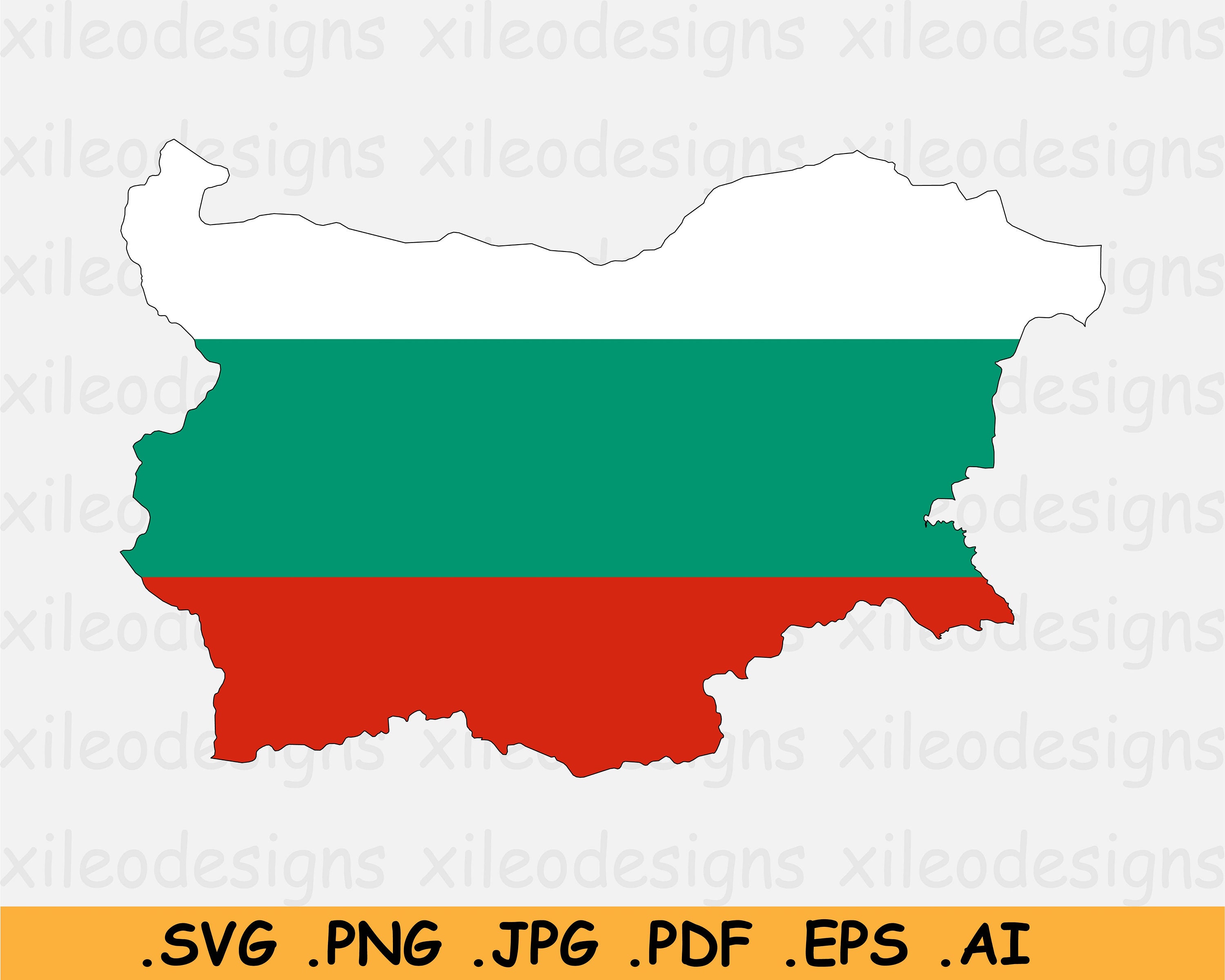 Bulgaria Map Flag SVG Map of Bulgaria Bulgarian Flag - Etsy