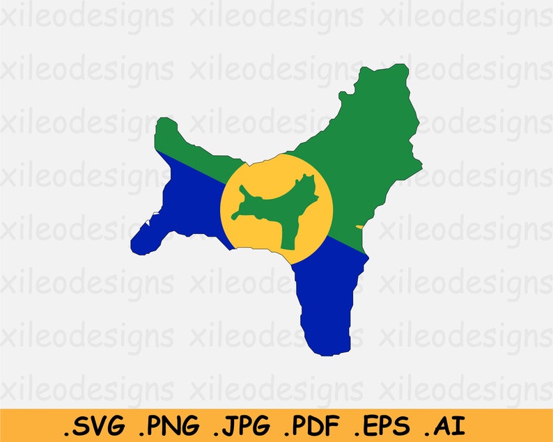Christmas Island Map Flag SVG Christmas Island Flag Map | Etsy