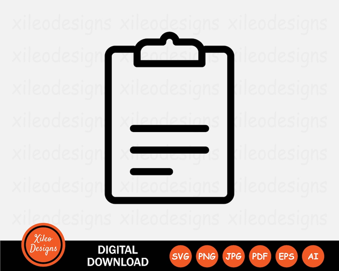 Clipboard Icon SVG Clip Board Document Checklist Resume Graphic Vector ...