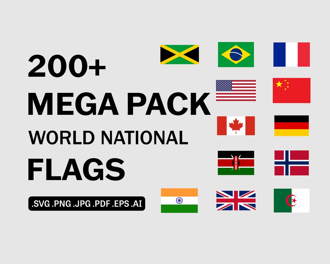 World Country Flags SVG - Countries Flag SVG, All National Flags Bundle ...