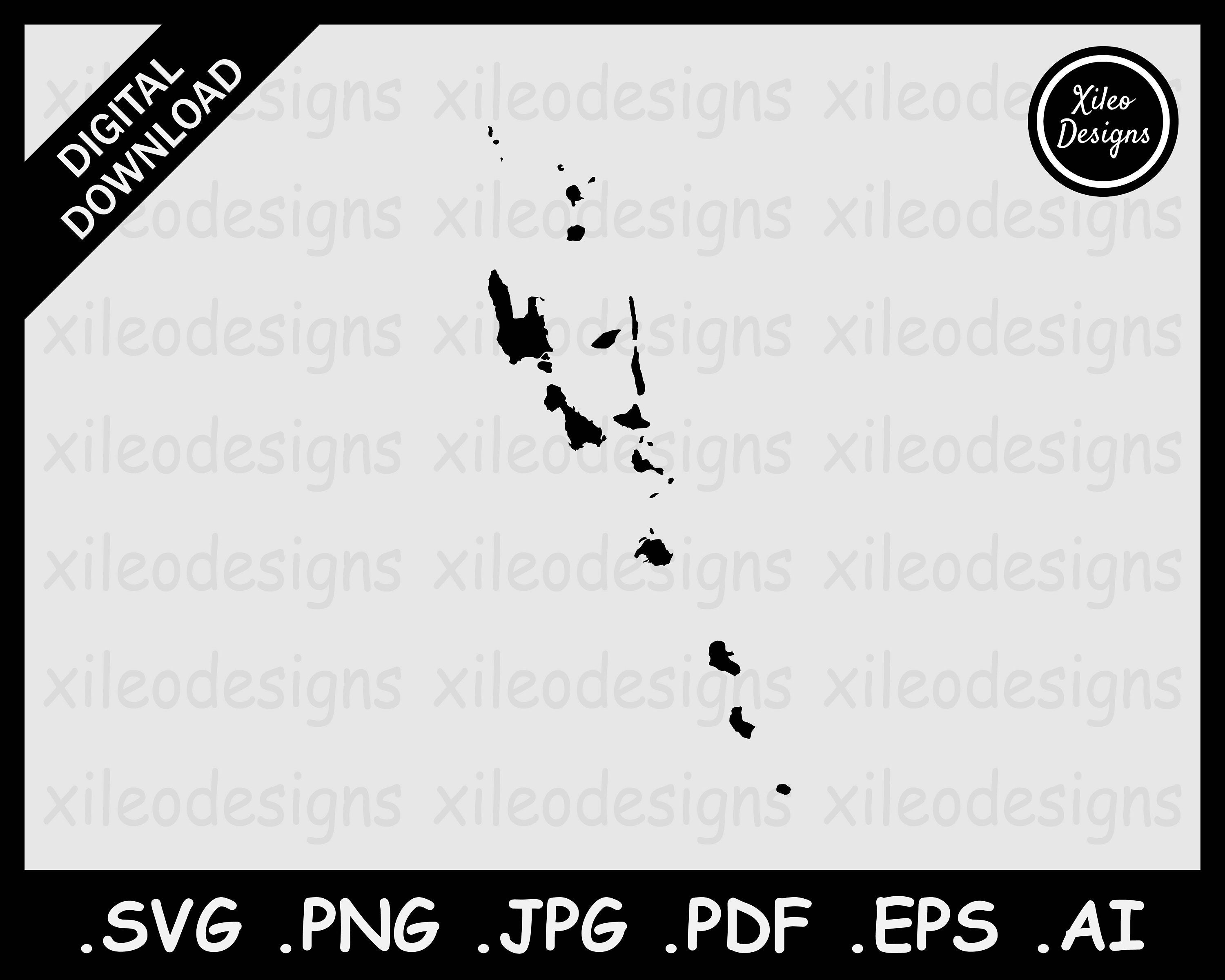 Vanuatu Map SVG, Vanuatuan National Country Boundary Border, Black ...