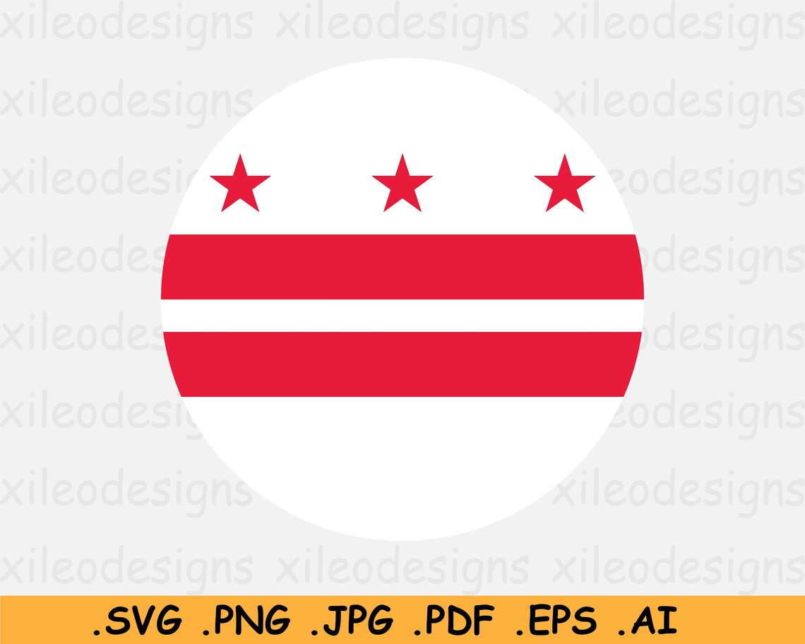 Washington DC Round Flag SVG D.C USA Circular Circle State | Etsy