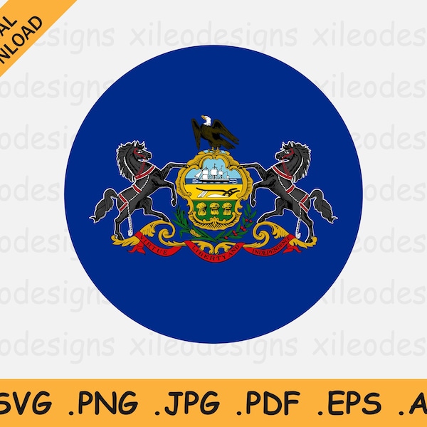 Pennsylvania Coat of Arms Vector - Etsy