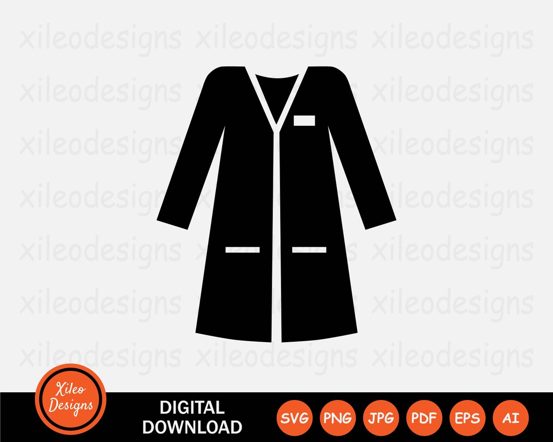 Lab Coat Icon SVG - Laboratory Clothing Doctor Uniform Scientist Symbol ...