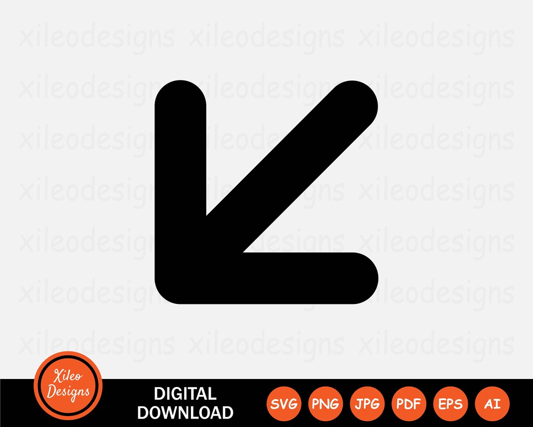 Arrow Point Bottom Left Icon SVG Coner Path Route Exit Png Jpg Eps Ai ...