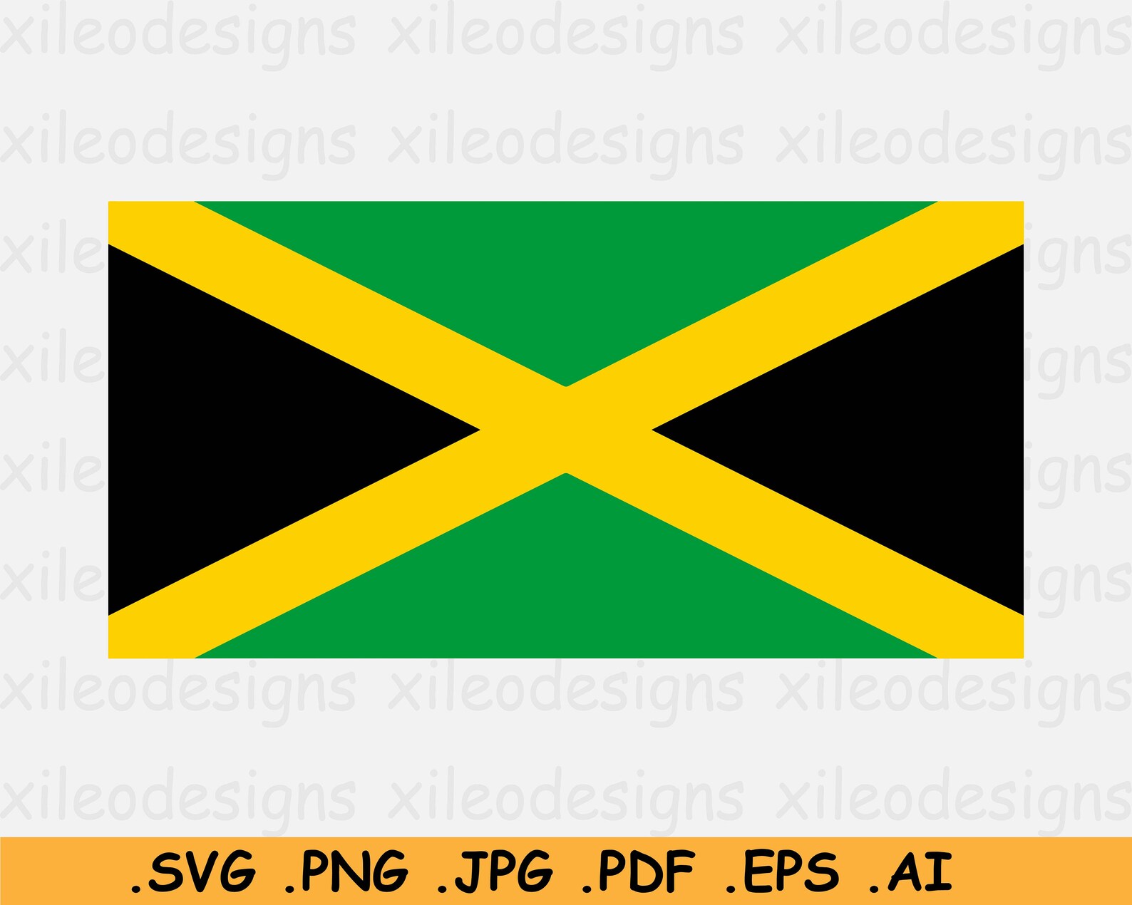 Jamaica Flag SVG, Jamaican National Nation Country Banner, Cricut Cut ...