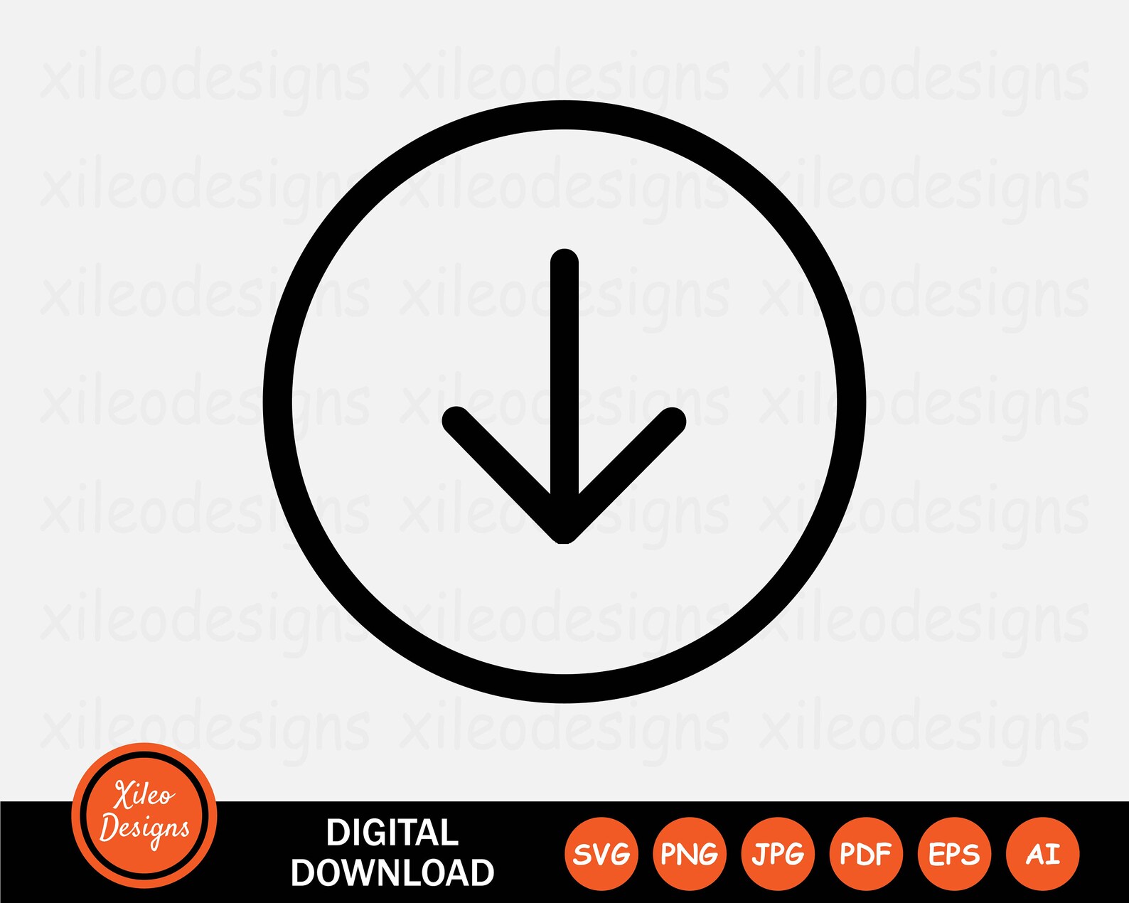 Download Round Icon SVG Down Load Arrow Circle Button Sign Symbol ...