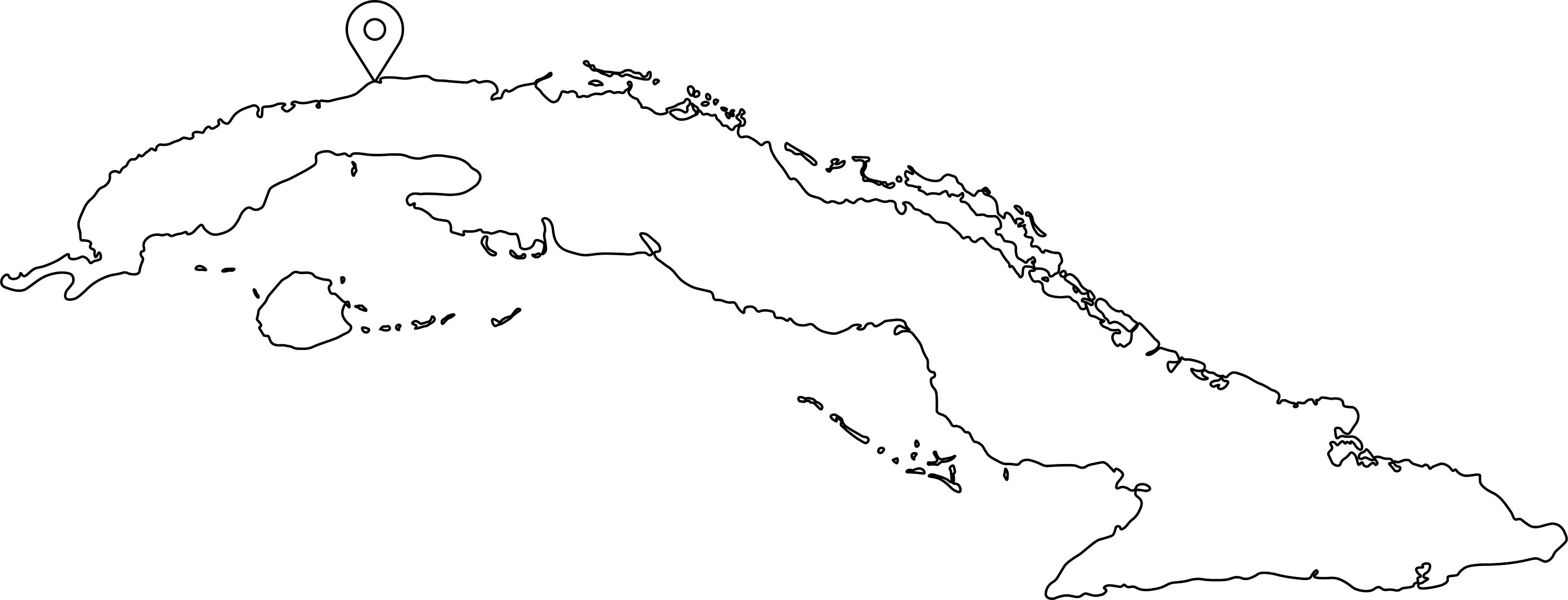 Havana Cuba Map Capital City Country Location Pin Black White ...