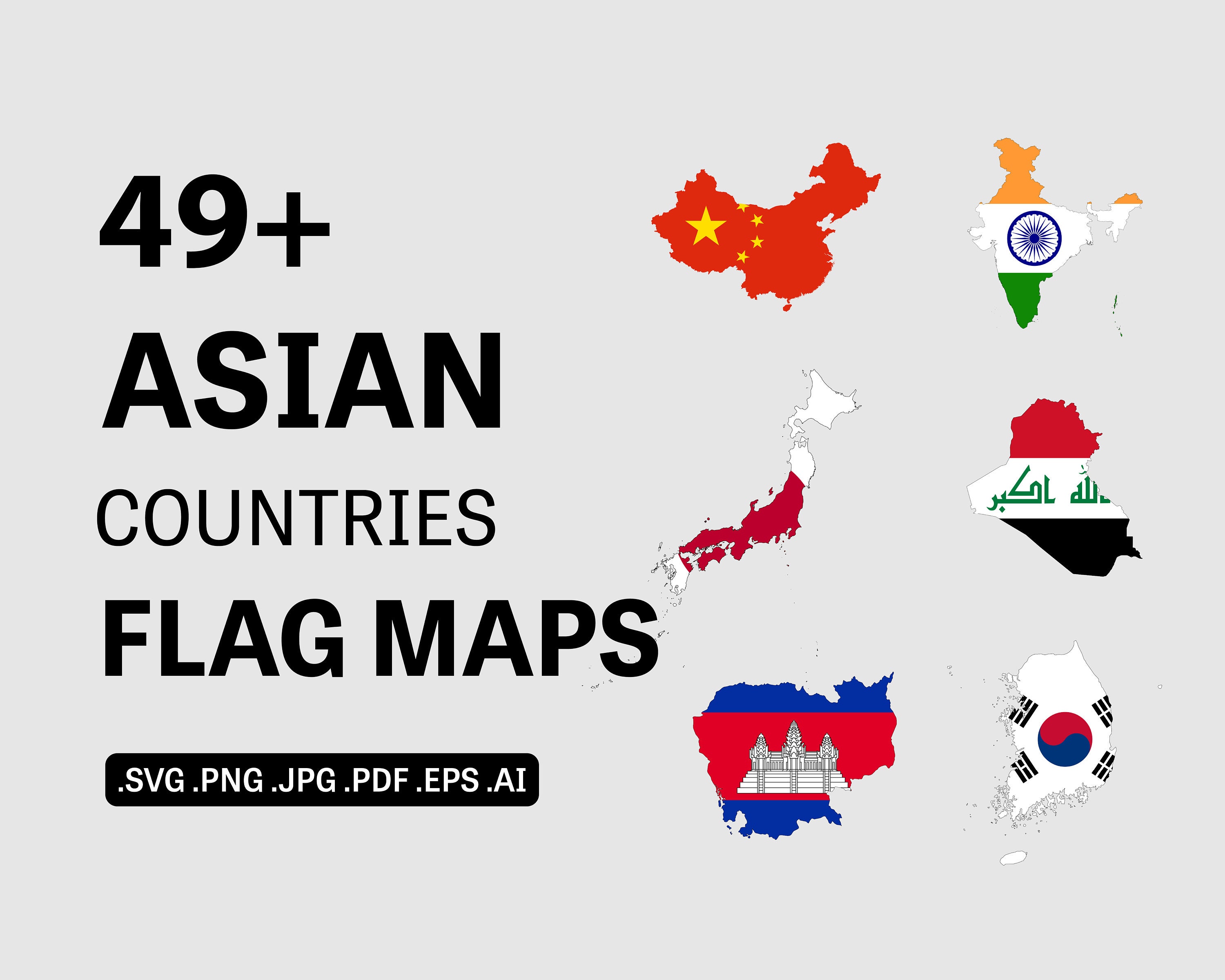 Asia Flag Map