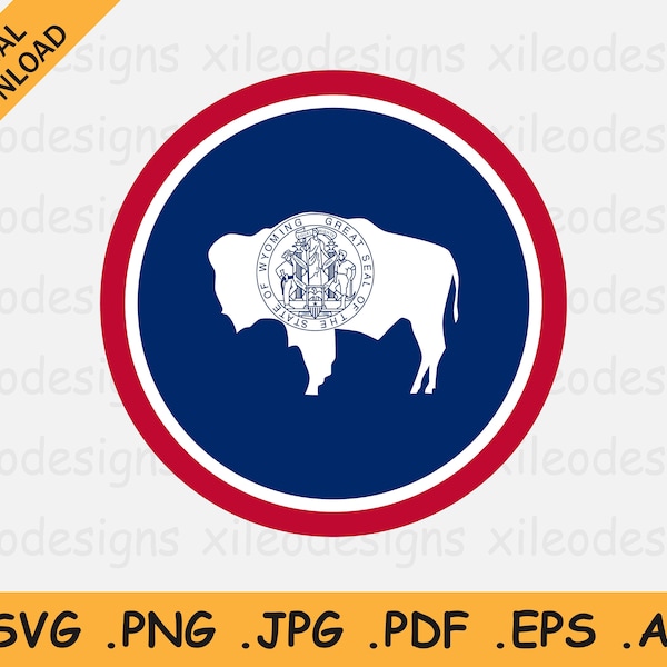 Wyoming Flag Svg - Etsy