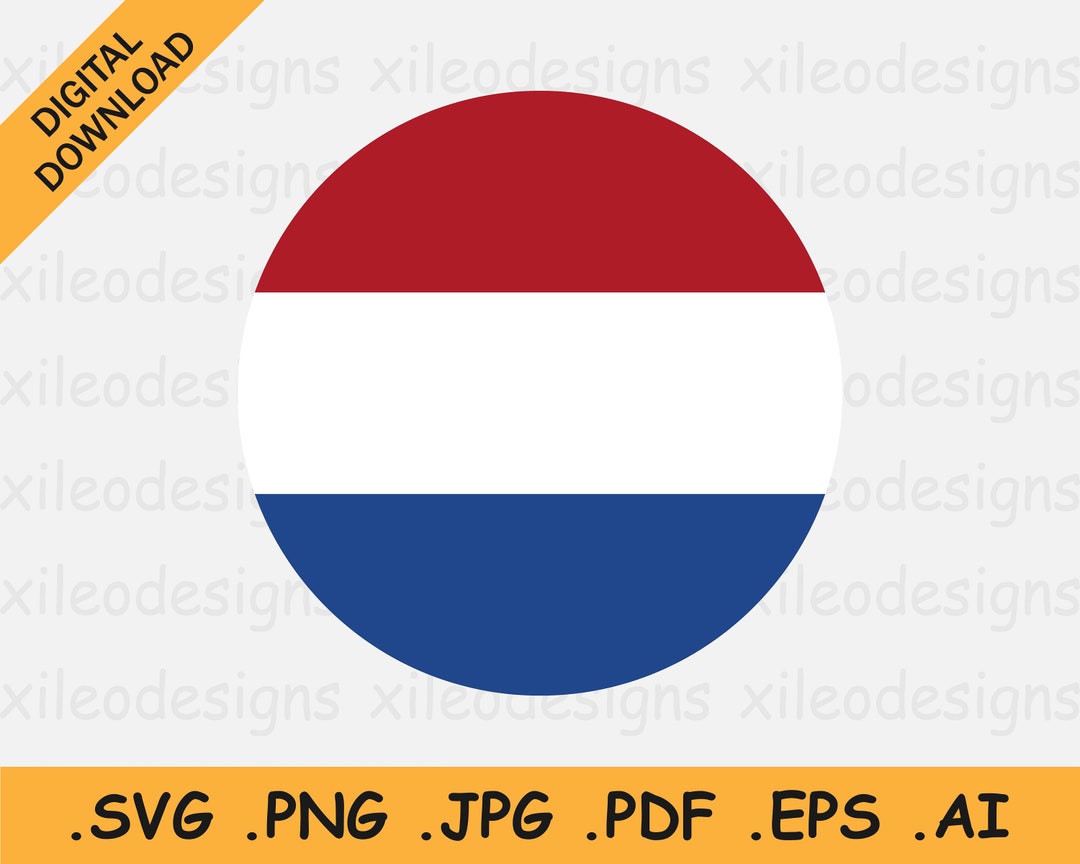 Netherlands Round Flag SVG - Dutch Circular Banner, National Circle ...