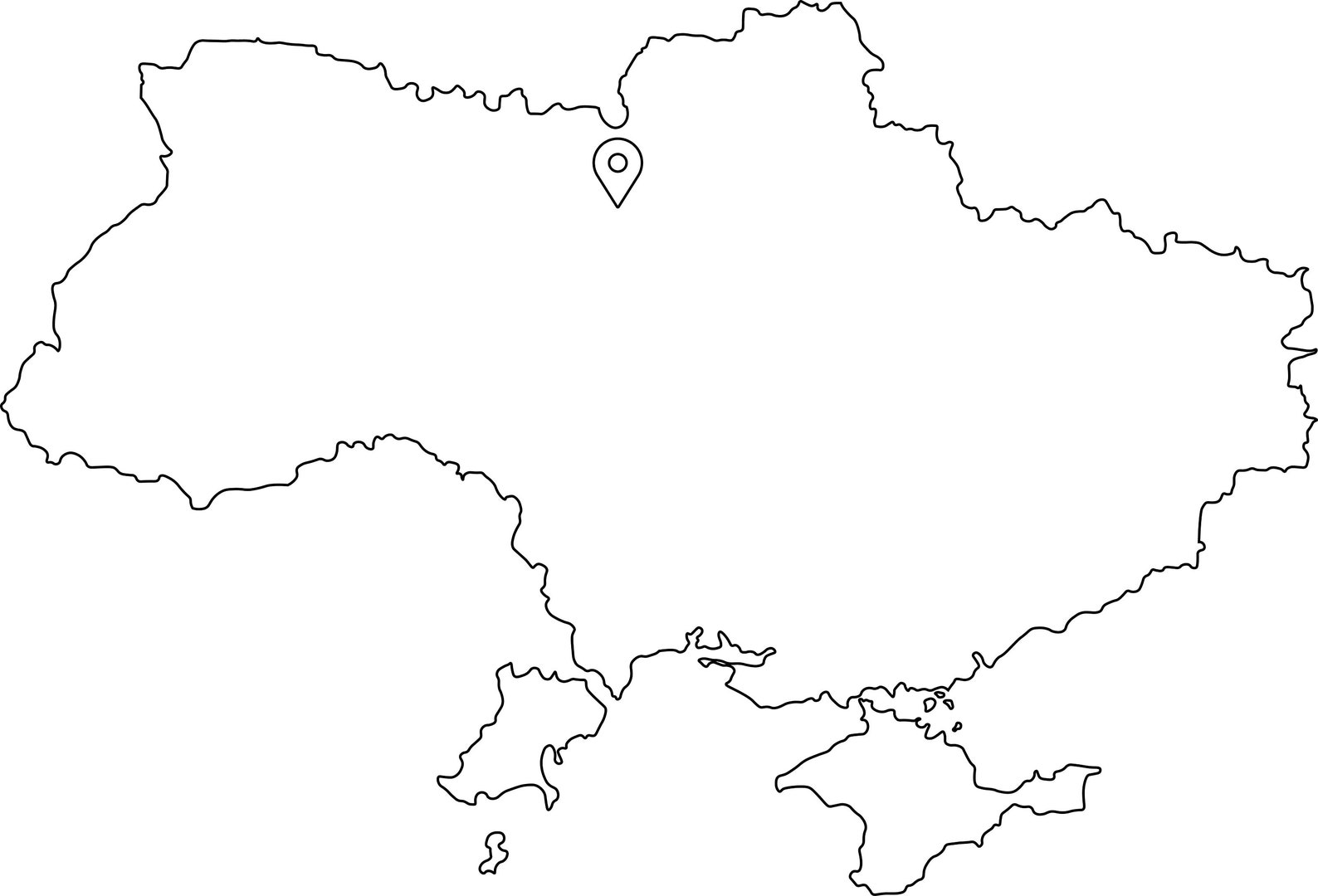 Kiev Kyiv Ukraine Map Capital City Country Location Pin Black White ...