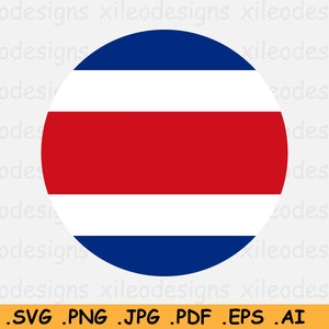 Bandera Redonda de Costa Rica SVG Bandera Circular Costarricense, Botón ...