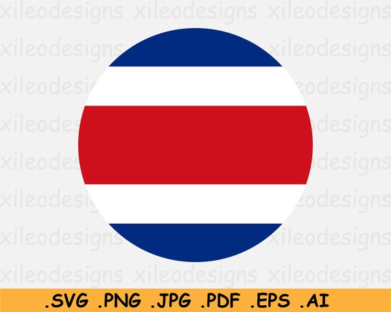 Costa Rica Round Flag SVG Costa Rican Circular Banner | Etsy