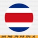Costa Rica Round Flag SVG Costa Rican Circular Banner, National Circle ...