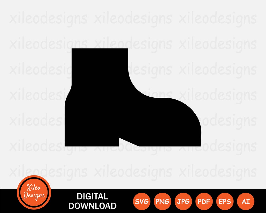 Boots Icon SVG Shoe Footwear Work Safety Hiking High Snow Boot Vector ...