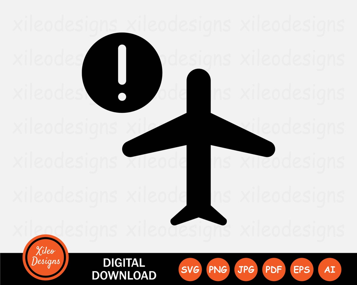 Plane Error Icon SVG - Jet Warning Problem Issue Safety Caution Crash ...
