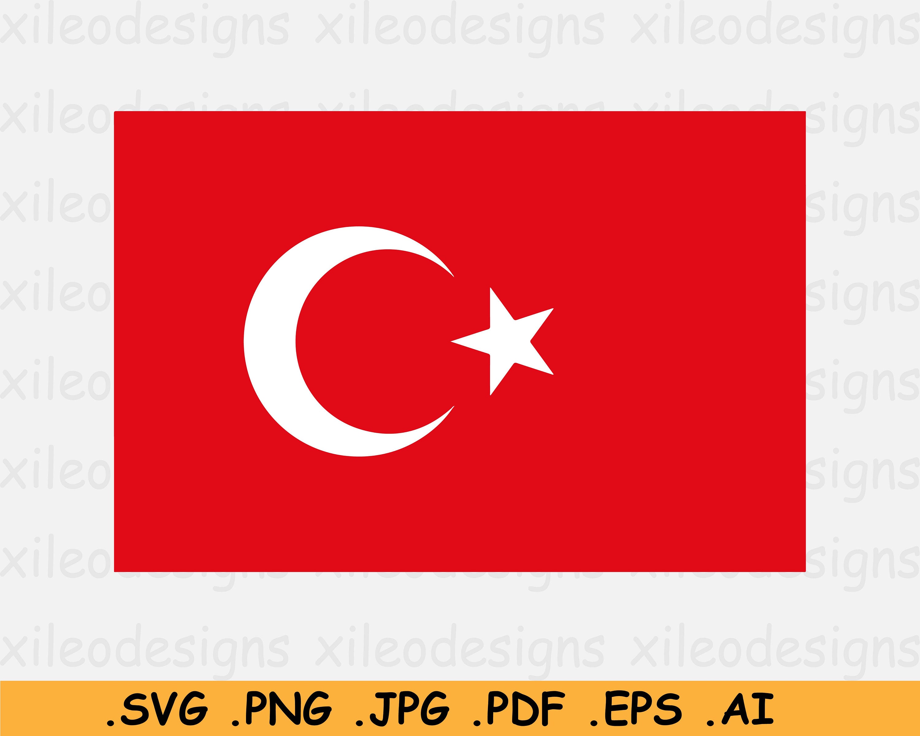Turkey National Flag SVG Turkish Nation Country Banner | Etsy