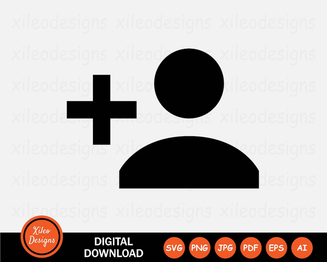 Add User Icon SVG - Profile Avatar Plus Member Account Social Media ...