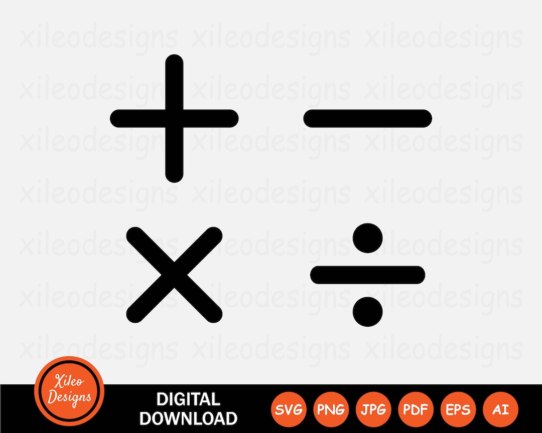 Math Symbol Icon SVG Mathematics Calculate Calculator Digital Download ...