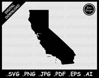 Ca Usa Map Svg - Etsy