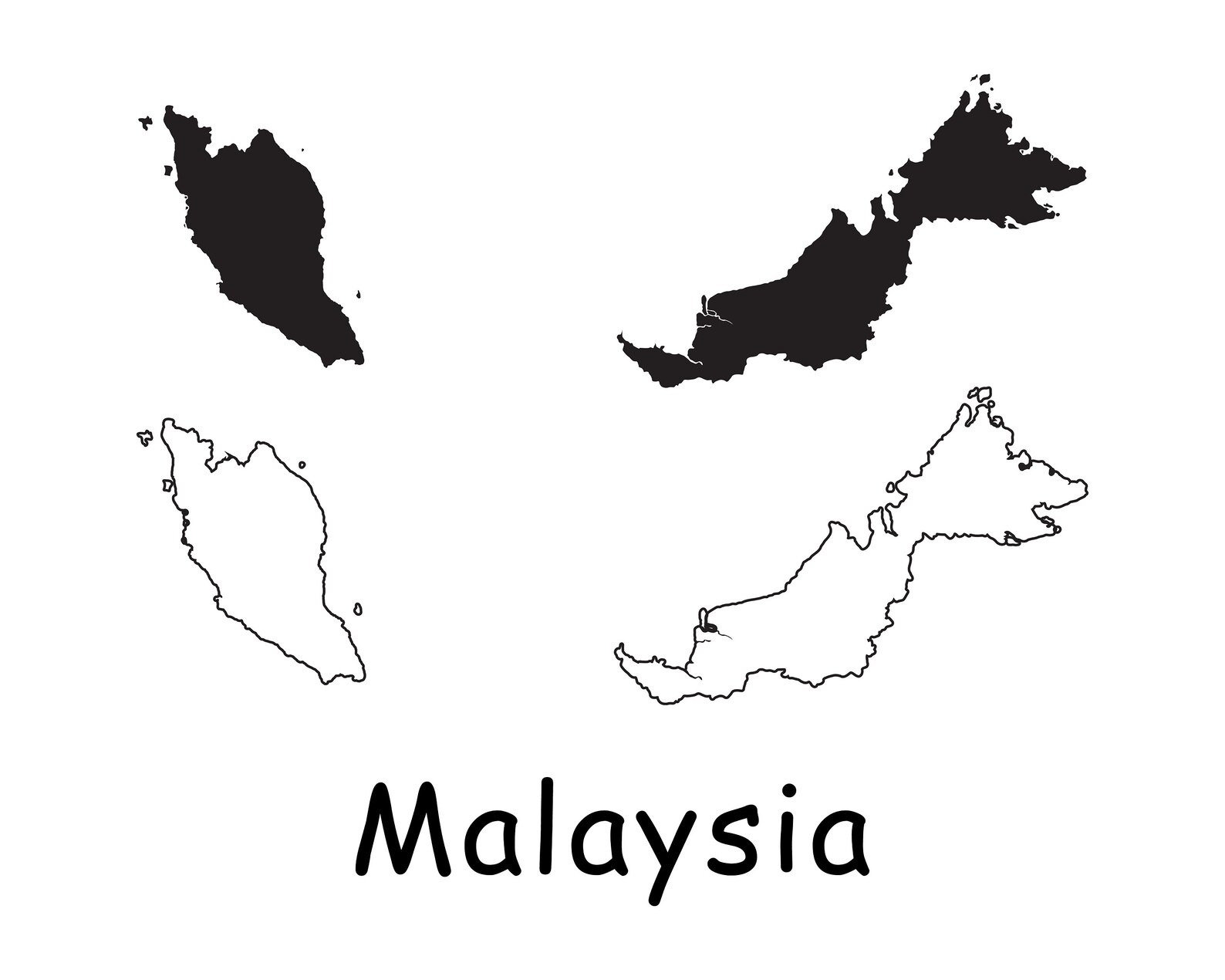 Southeast Asia Country Maps SVG Bundle Set - SEA Countries Nation ...