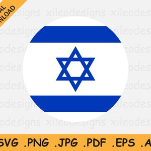 Israel Round Flag SVG - Israeli Circular Banner, National Circle Button ...