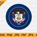 Utah Round Flag SVG UT USA Circular Circle State Banner - Etsy